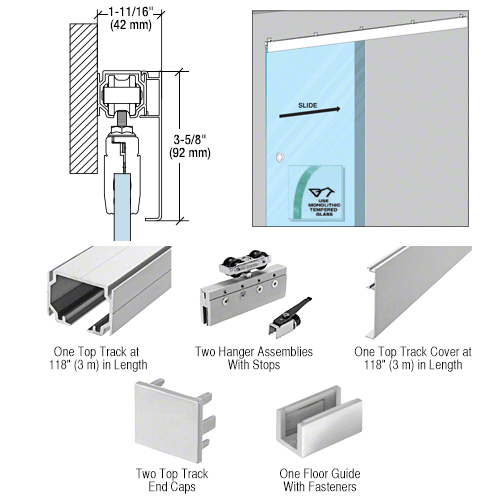 CRL2812 - CRL280 Series Satin Anodized Single Slider Kit for 3/8" and 1 ...