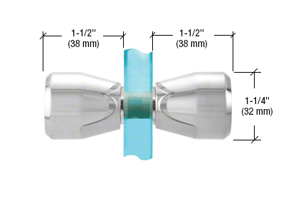 EUSDK1CH - CRL Back to Back Euro Style Knob 30 x 30mm Chrome Plated