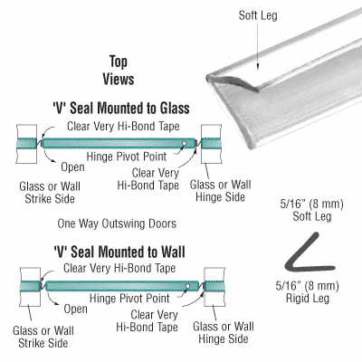 SDTLT2 - CRL Translucent Vinyl 'L' Seal for 3/8" Maximum Gap with Pre ...